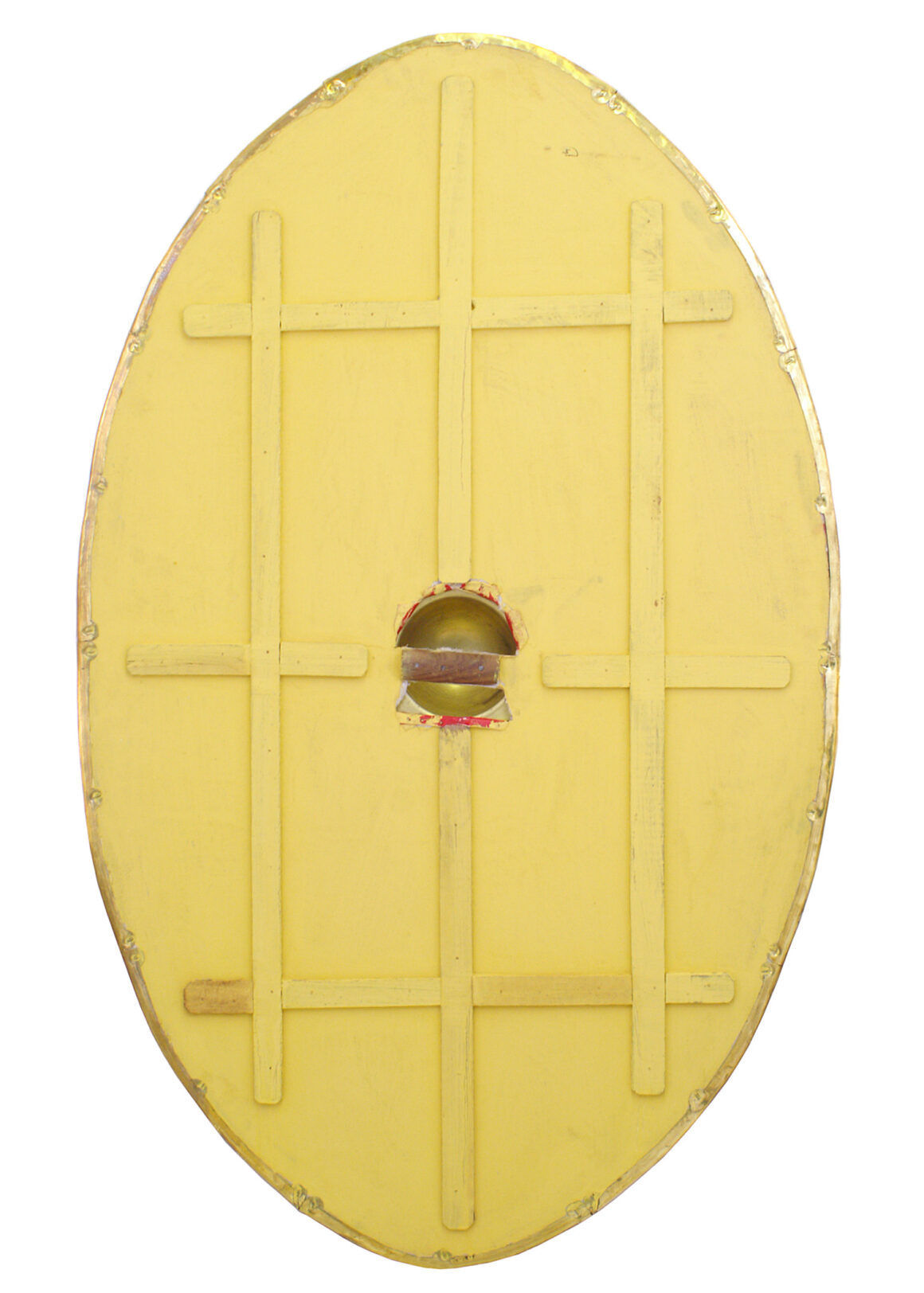 Zenturio Scutum mit Leinenüberzug, Schildbuckel (Holz)